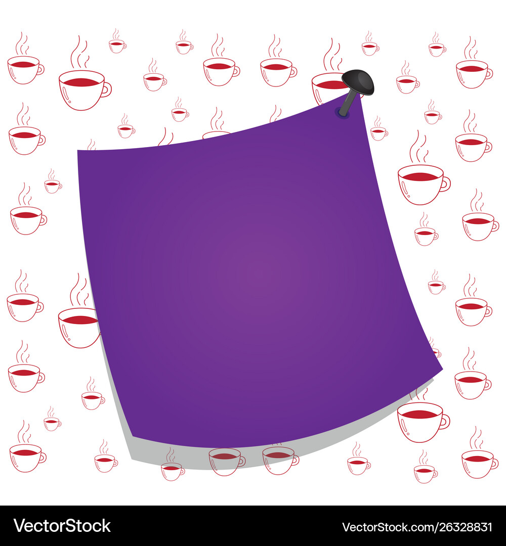 Curved memo note paper pinned a nail Royalty Free Vector