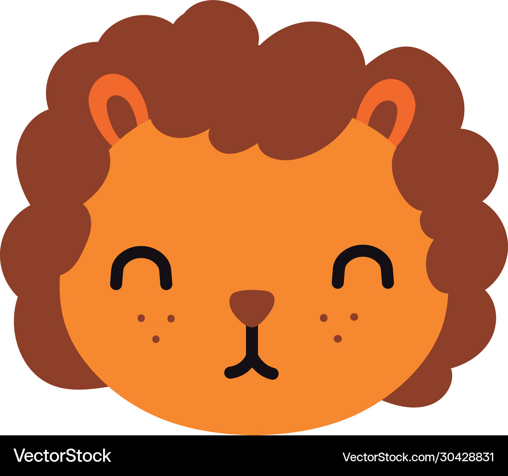 Cute little lion flat style Royalty Free Vector Image