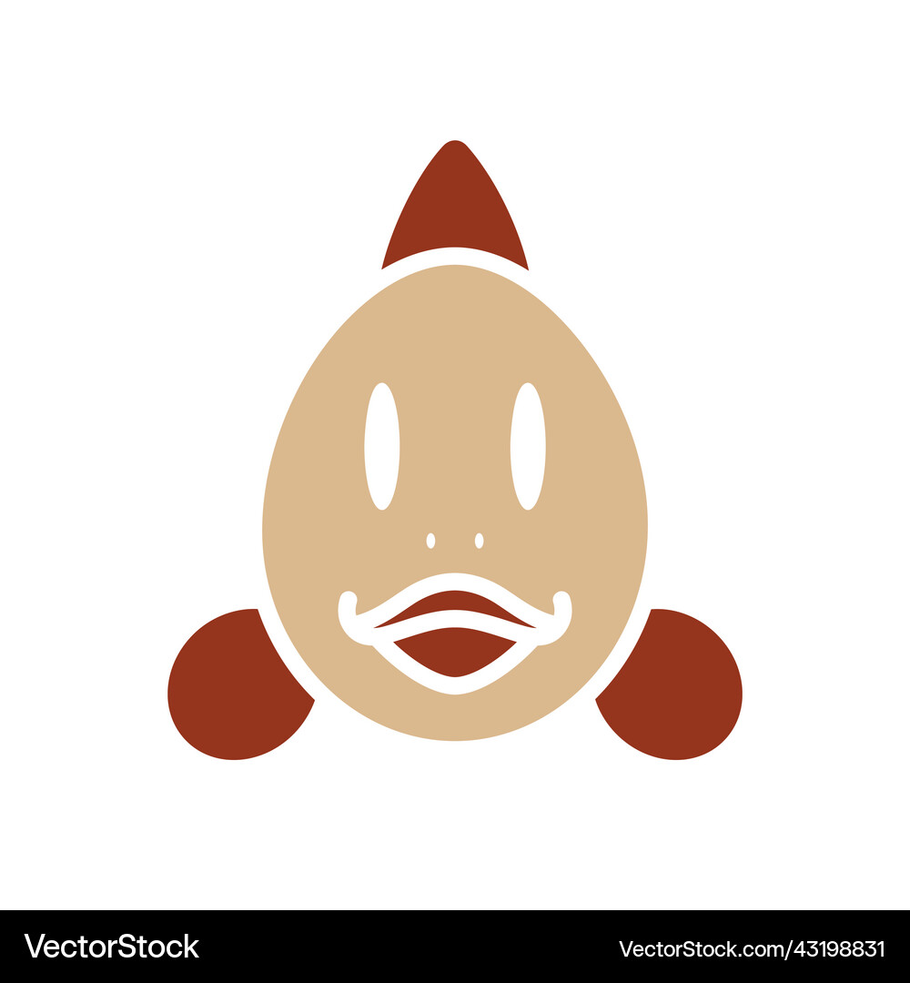 Fish glyph icon animal head Royalty Free Vector Image