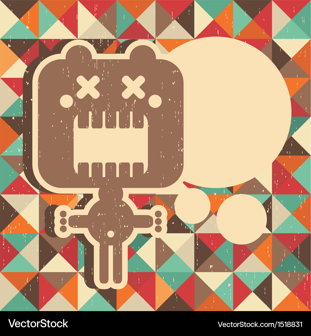 Funny monster with banner for your text Royalty Free Vector