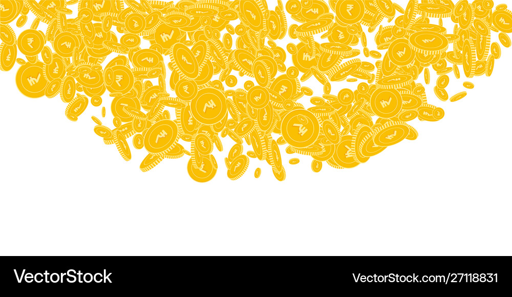 Indian rupee coins falling scattered floating inr Vector Image