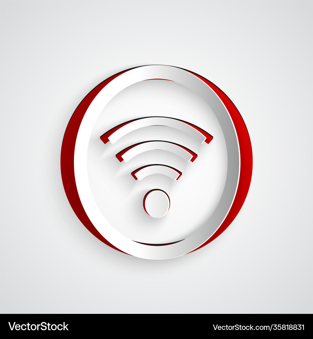 Paper cut wi-fi wireless internet network symbol Vector Image