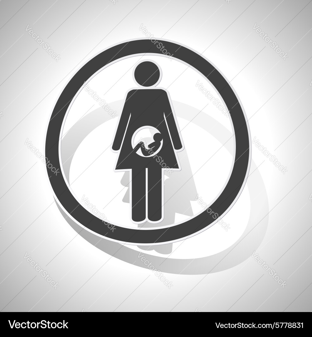 Pregnant sign sticker curved Royalty Free Vector Image
