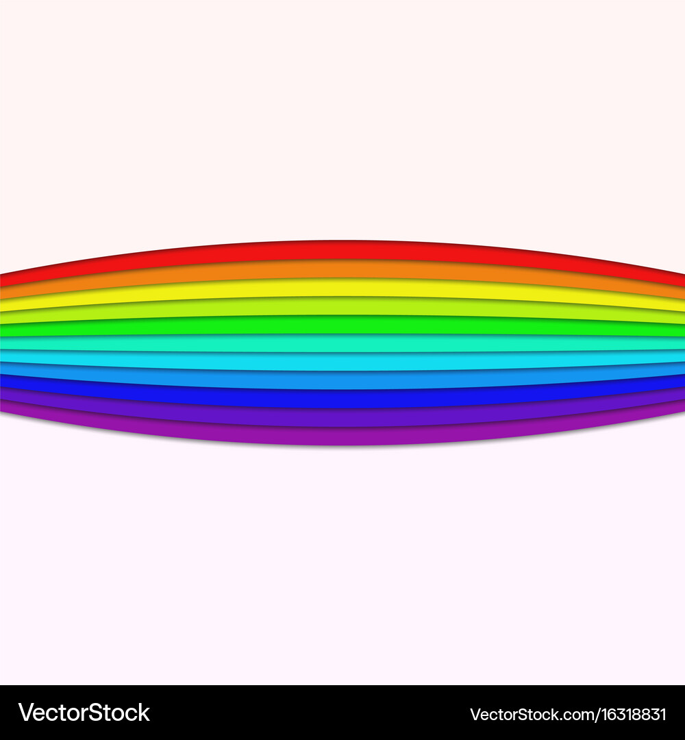 Rainbow colored curved stripes - page divider Vector Image