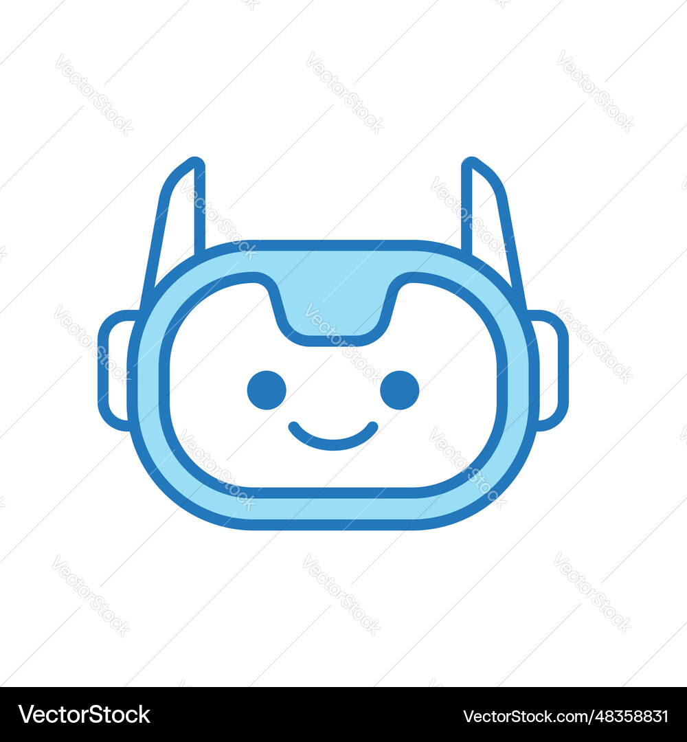 Robot head avatar design cartoon robot head icon Vector Image