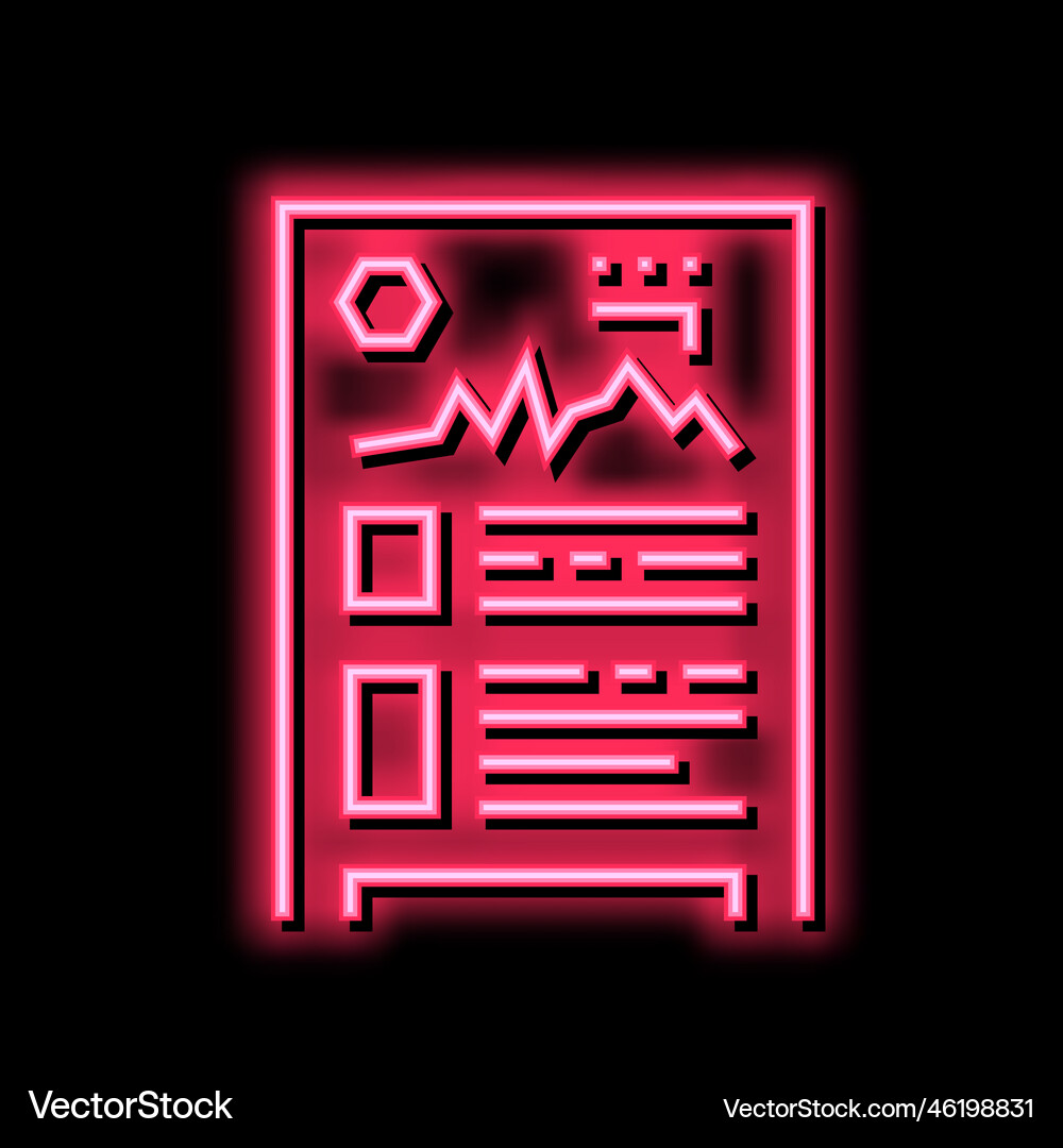 Sales report neon glow icon Royalty Free Vector Image