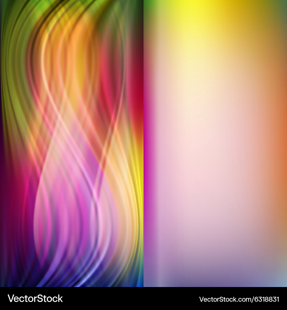 Set of abstract wavy smooth and blurred background