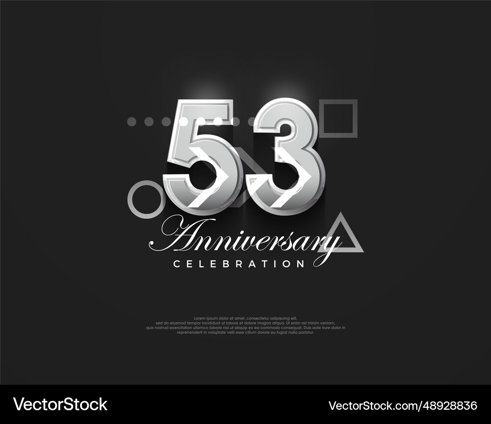 53rd anniversary number modern elegant and simple Vector Image