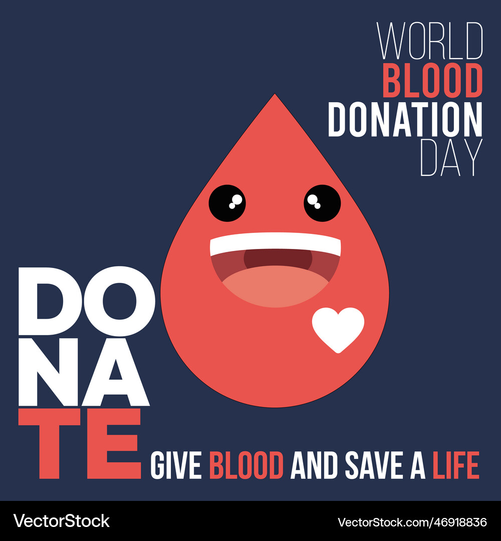 Blood donation concept poster isolated drop Vector Image