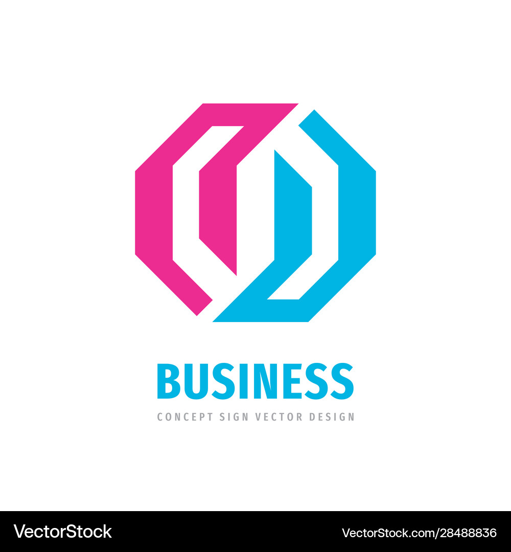 Business logo design abstract shapes cooperation Vector Image
