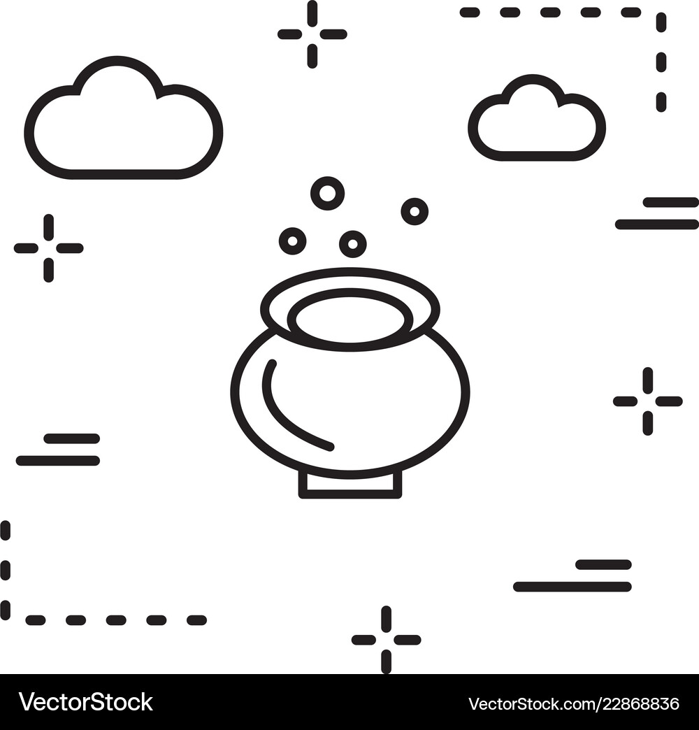 Cauldron icon in creative design with elements Vector Image