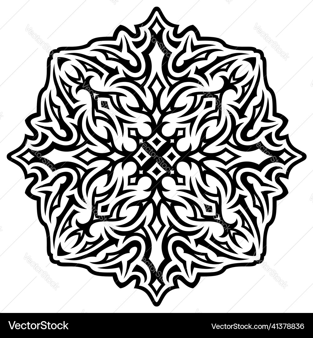 Dark art with black tribal tattoo pattern Vector Image