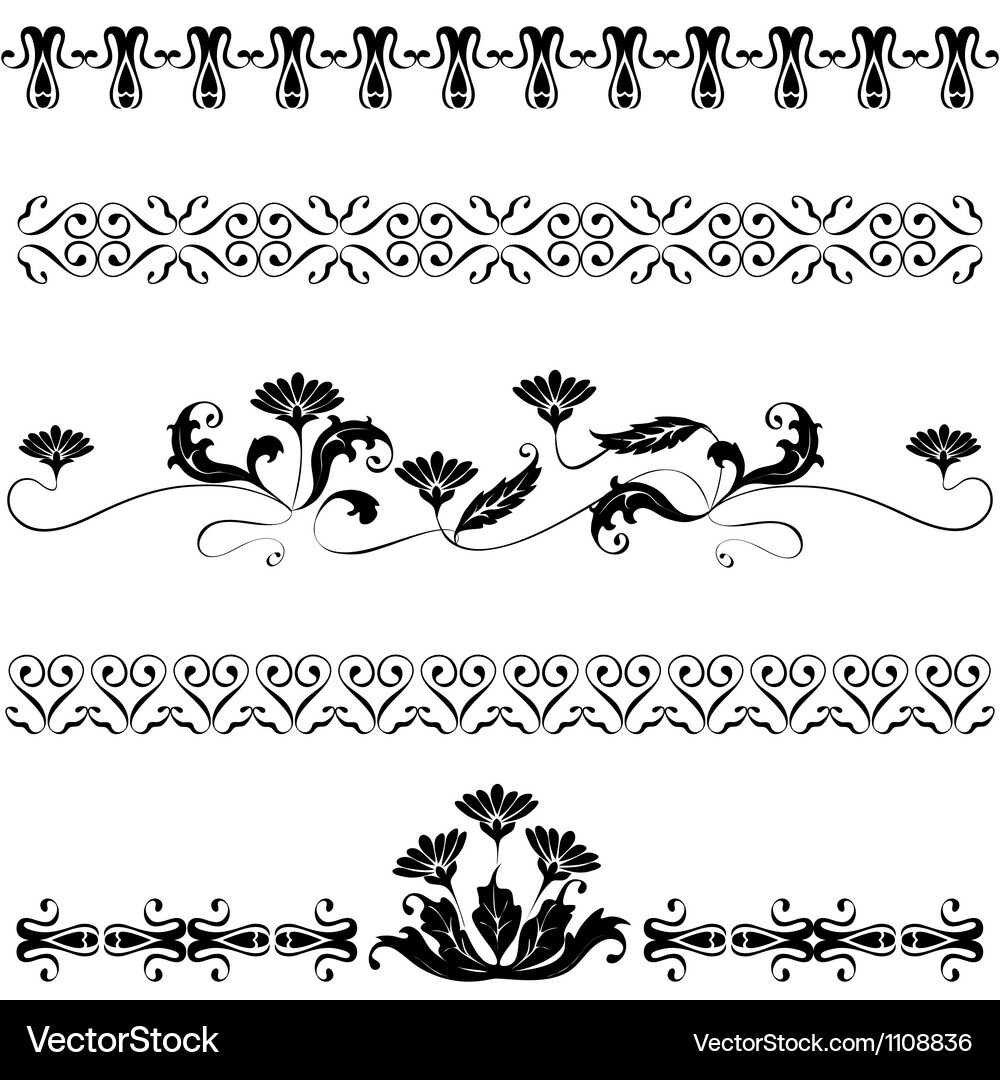 Floral Ornament Elements Royalty Free Vector Image