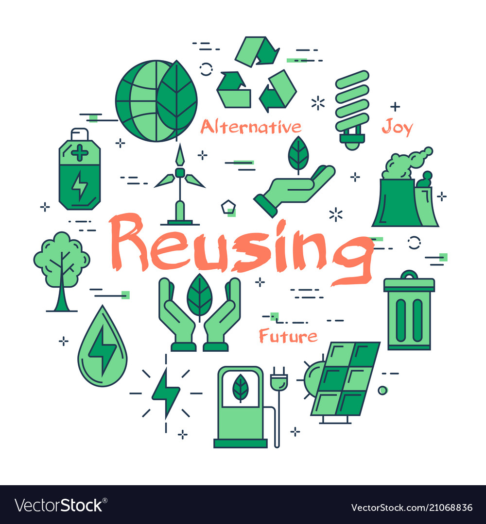 Green reusing eco concept Royalty Free Vector Image