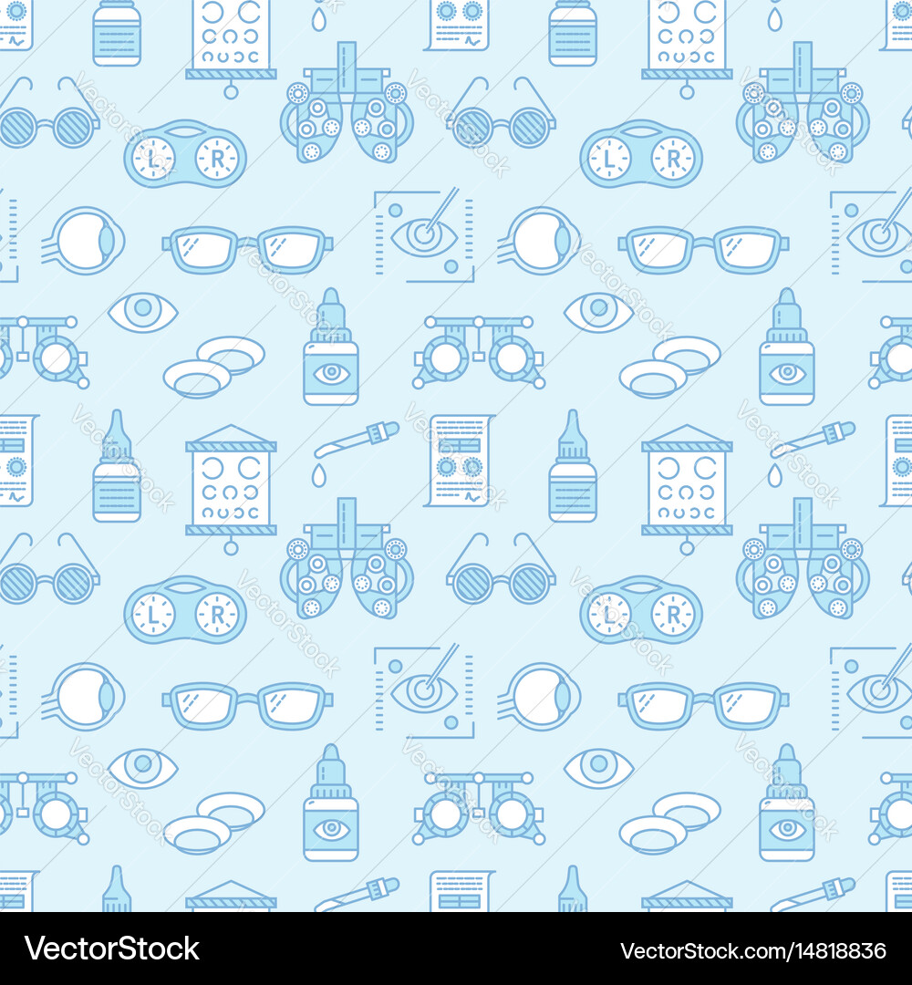 Ophthalmology eyes health care seamless pattern Vector Image