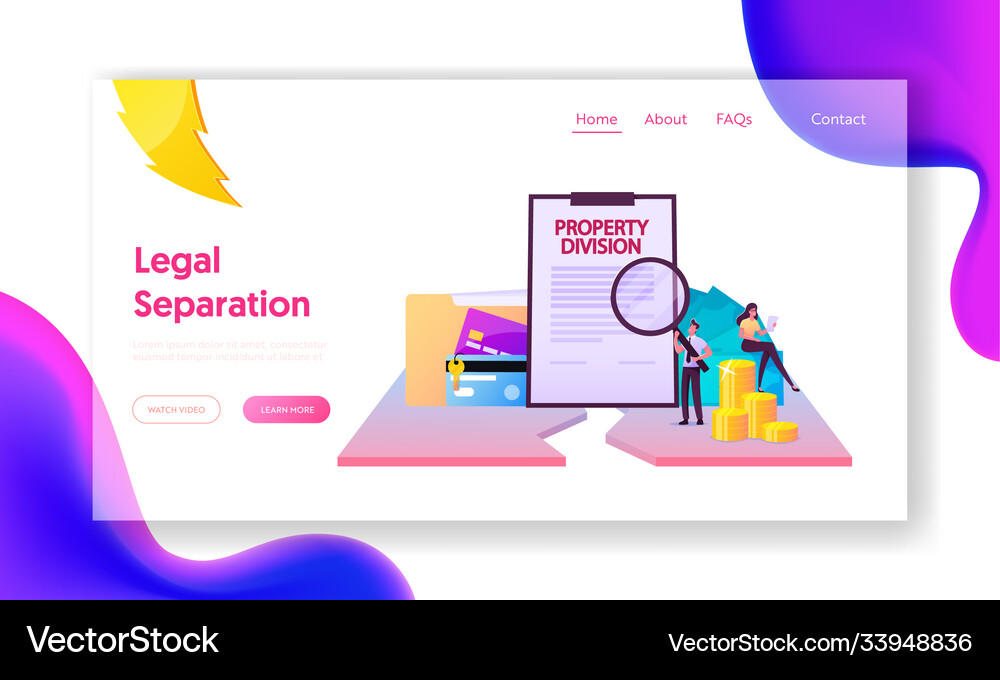 Protection interests legality landing page Vector Image