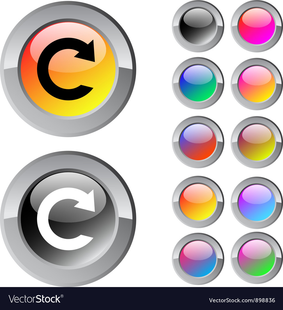 Reload multicolor round button Royalty Free Vector Image