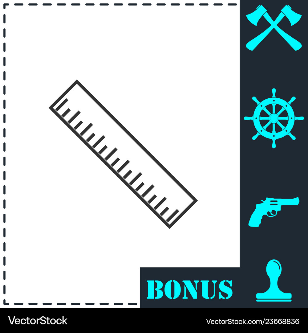 Ruler icon flat Royalty Free Vector Image - VectorStock