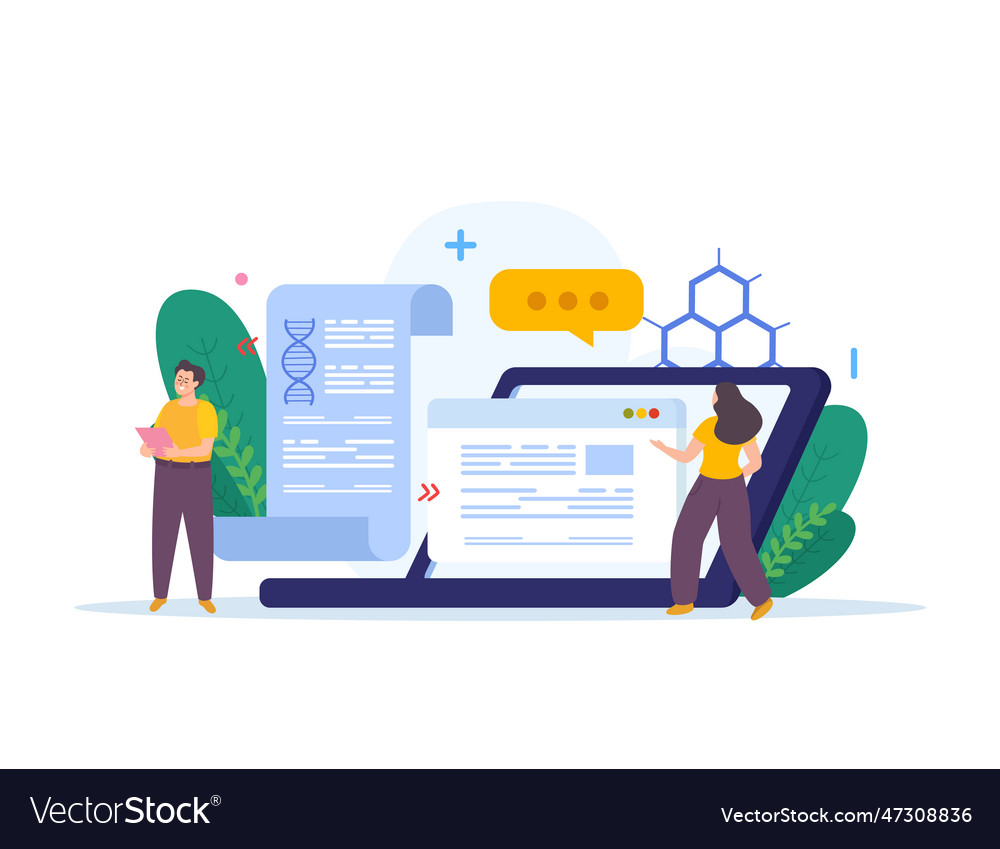 Science article writing composition Royalty Free Vector