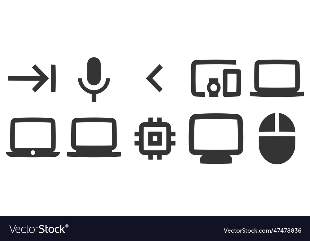 Set of 10 icons hardware creative business Vector Image