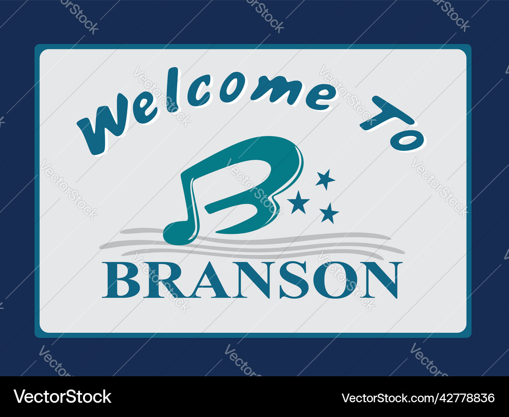 Welcome to branson missouri with blue background Vector Image