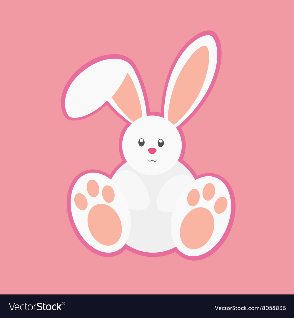 White easter rabbit Royalty Free Vector Image - VectorStock