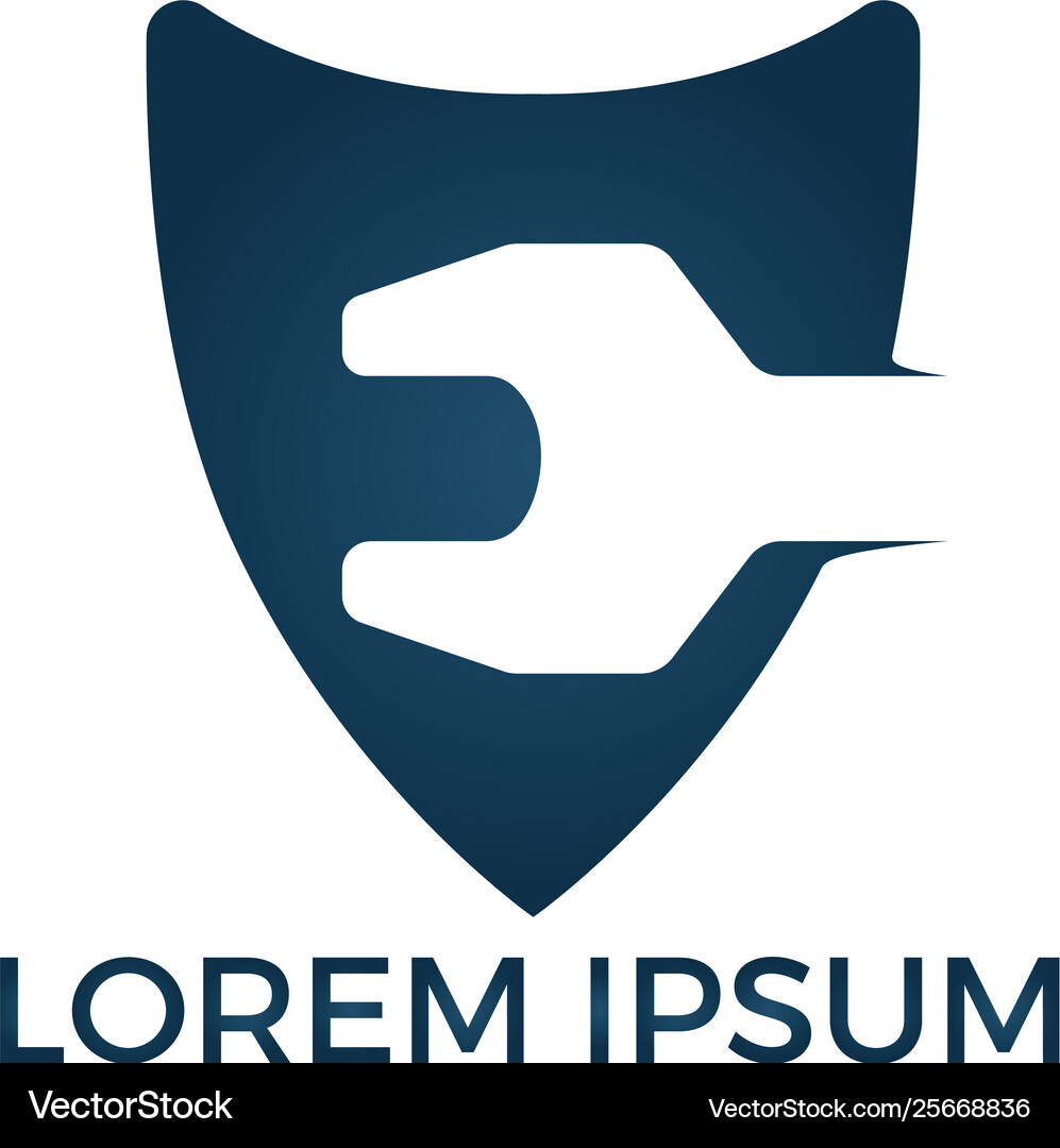 Wrench technical repair service logo design Vector Image