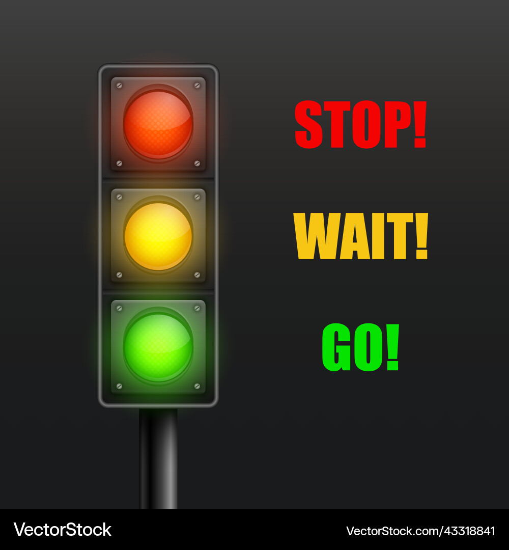 3d realistic detailed road traffic lights Vector Image