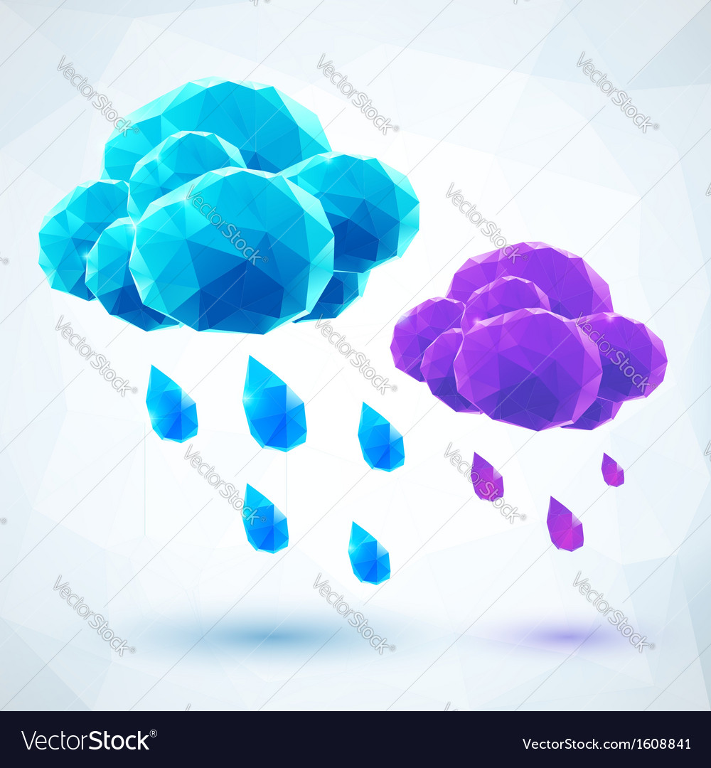 Abstract triangles rainy clouds Royalty Free Vector Image Abstract triangles rainy clouds Royalty Free Vector Image