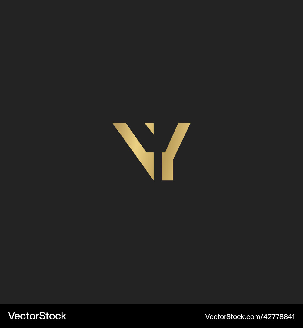 Alphabet initials logo vy yv v and y Royalty Free Vector