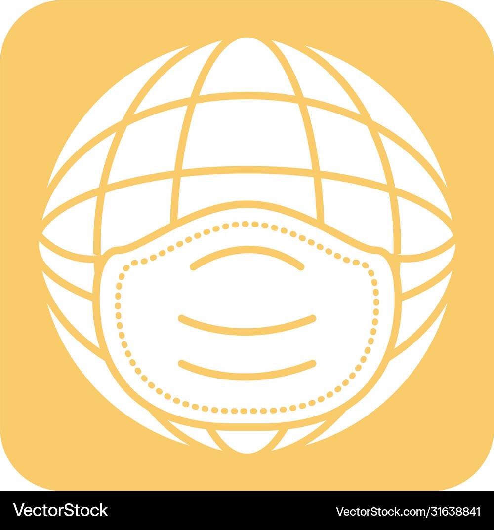 Biosafety mask with sphere line style icon Vector Image