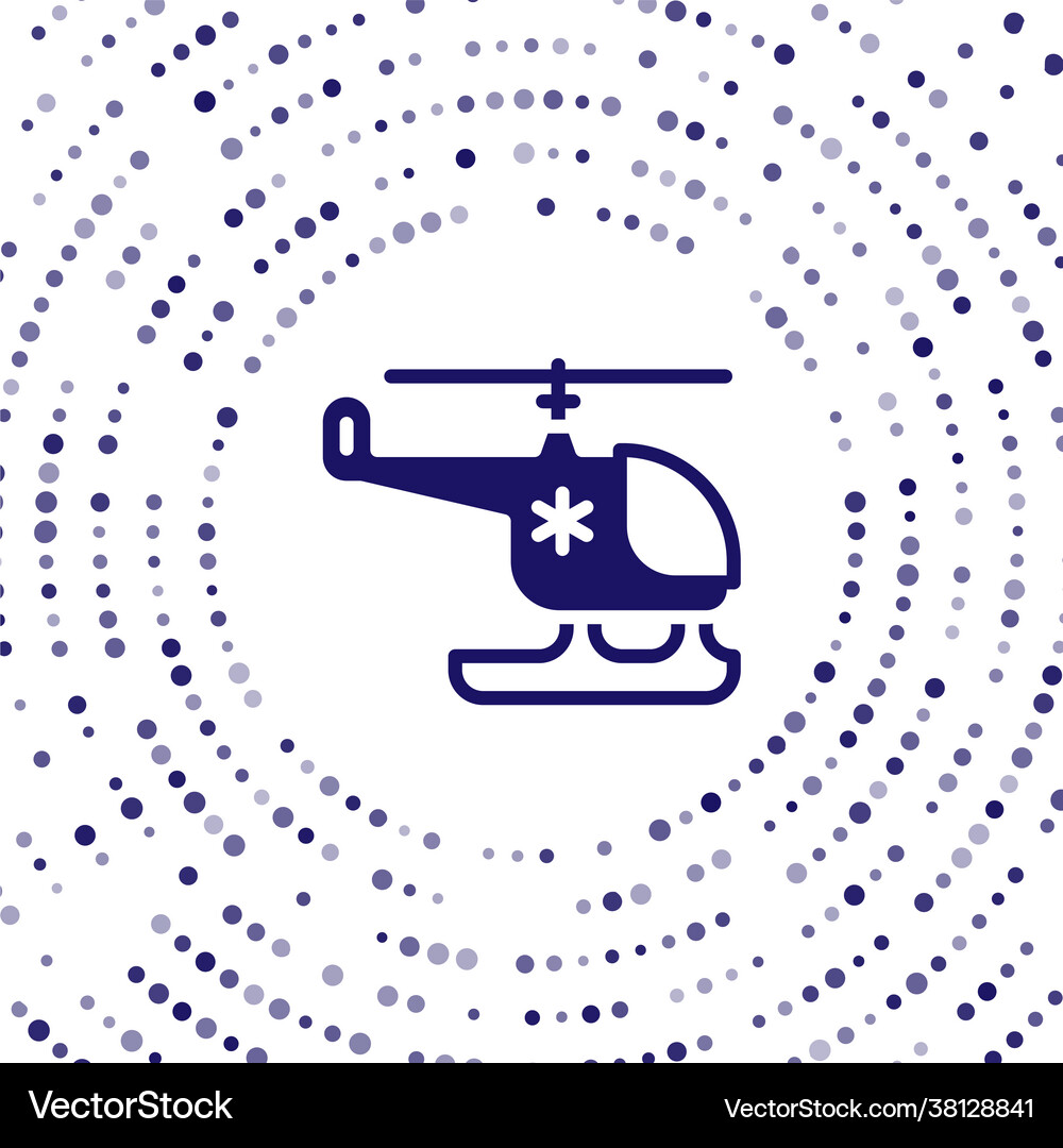 Blue rescue helicopter icon isolated on white Vector Image