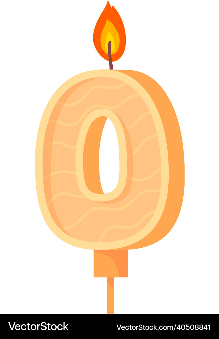 Candle number zero null sign for holiday or sweet Vector Image