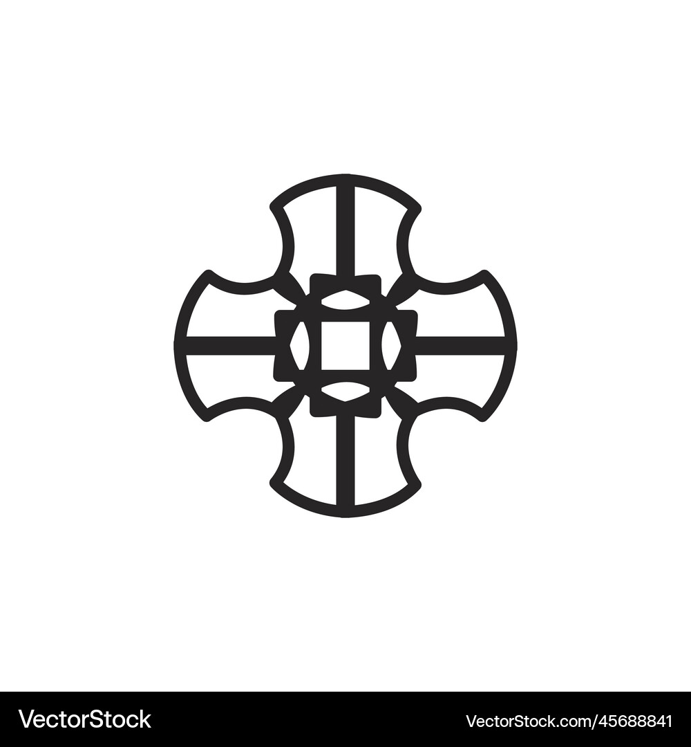 Cross icon simple style christian religion Vector Image