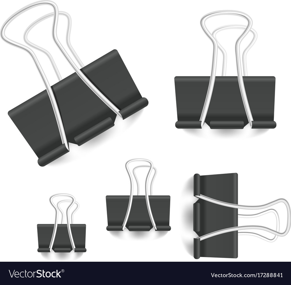 Different size paperclip office elements Vector Image