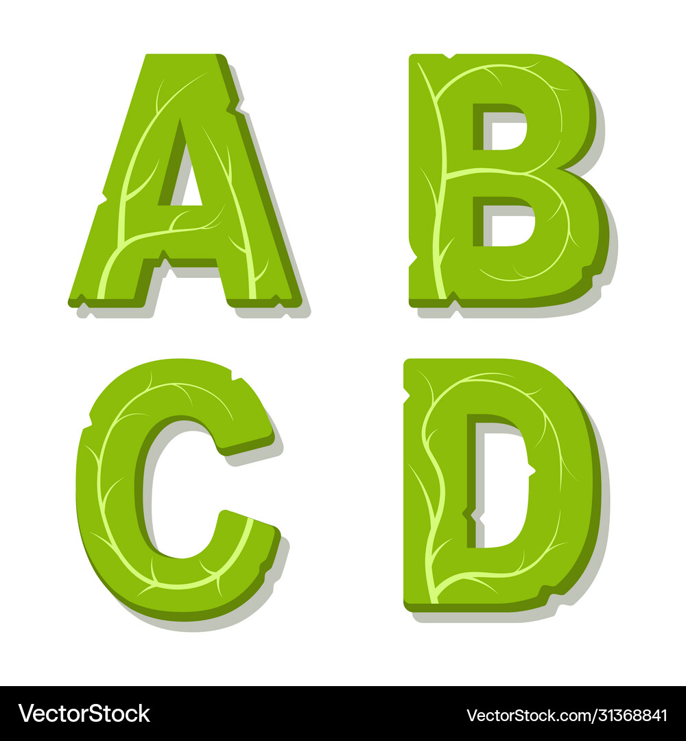 Green eco alphabet perfectly suited Royalty Free Vector