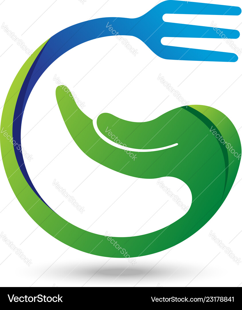 Hand care food logo Royalty Free Vector Image - VectorStock