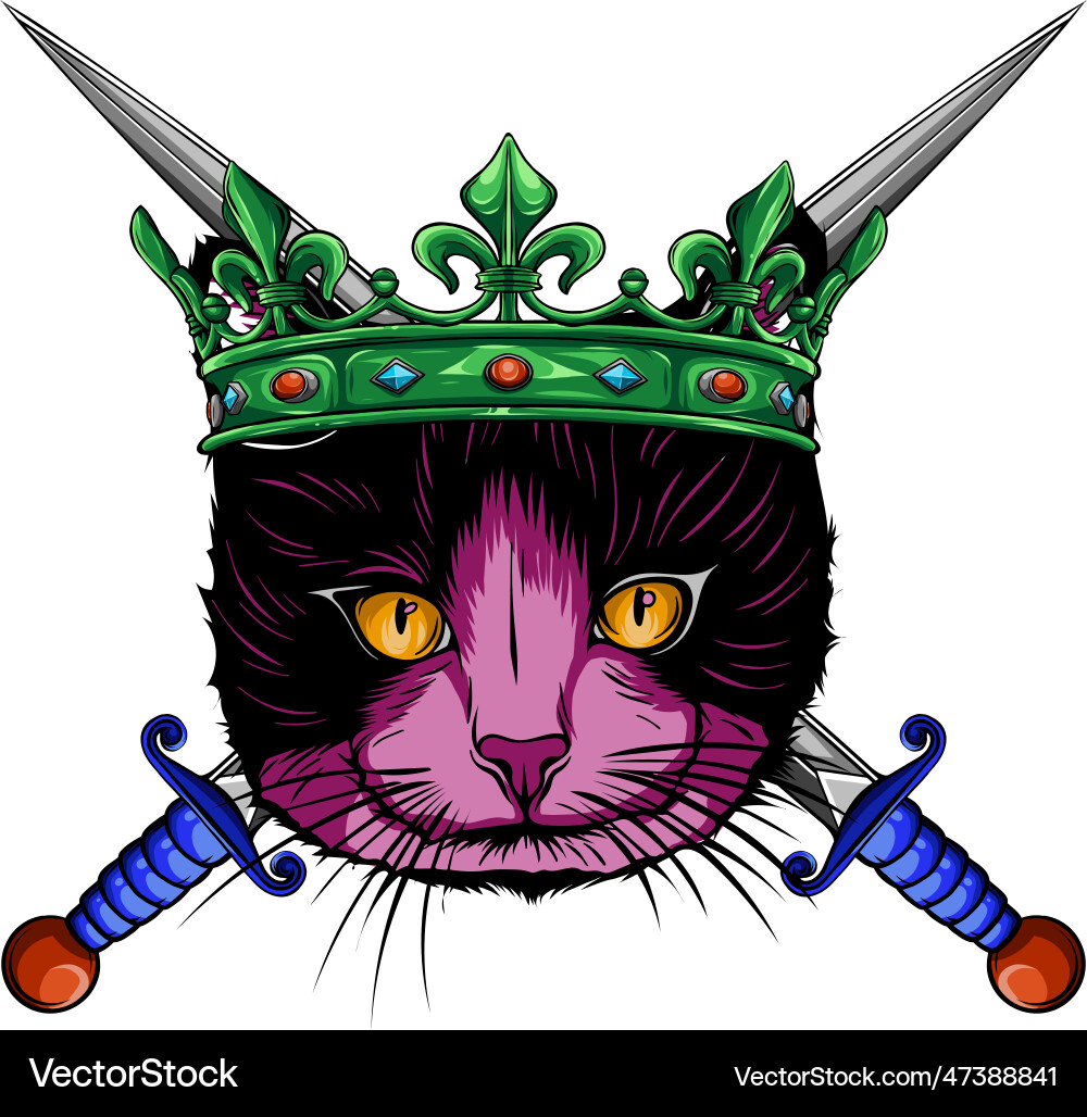 Hand draw of cat head design Royalty Free Vector Image