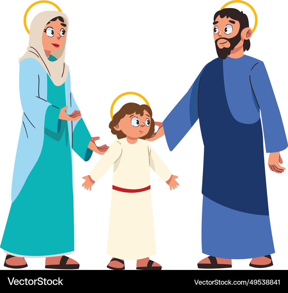 Holy family religious Royalty Free Vector Image