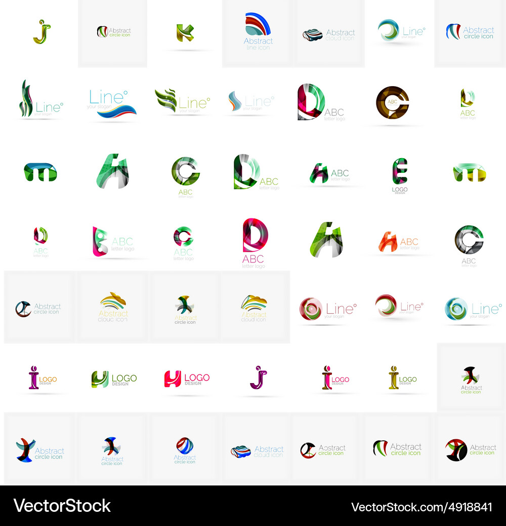 Large corporate company logo collection universal Vector Image