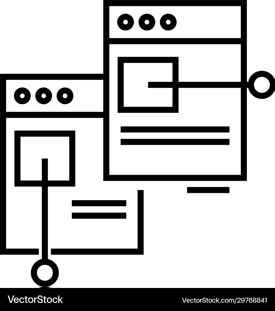 Linking pages line icon concept sign outline Vector Image