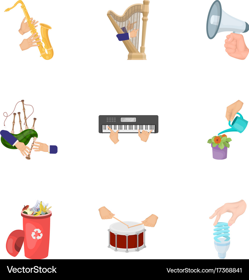Musical instrument garbage and ecology electric Vector Image
