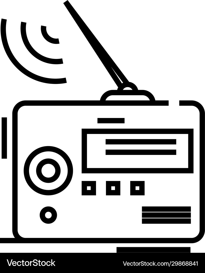 Radio line icon concept sign outline Royalty Free Vector