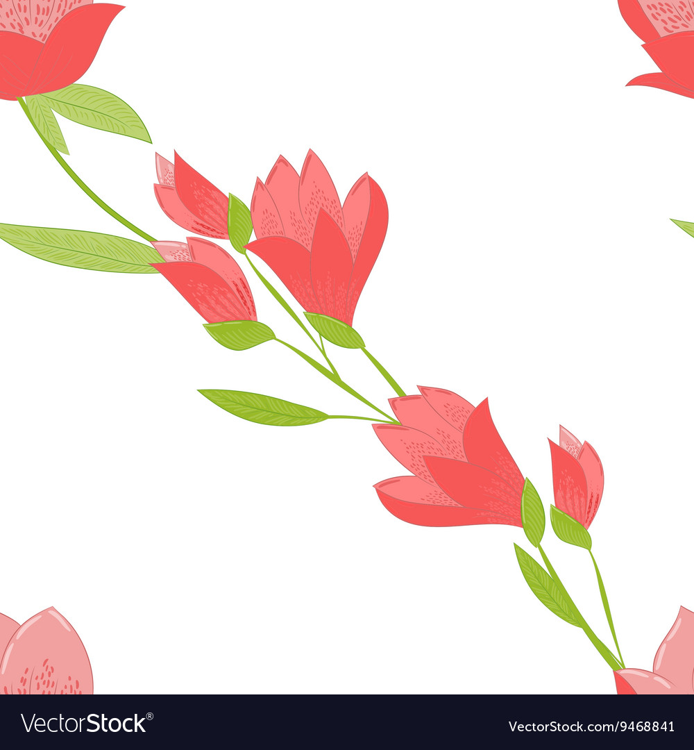 Seamless pattern with tulips Royalty Free Vector Image