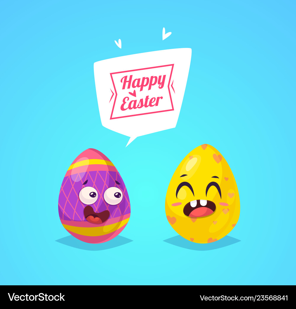 Set of easter characters cute cartoons Royalty Free Vector