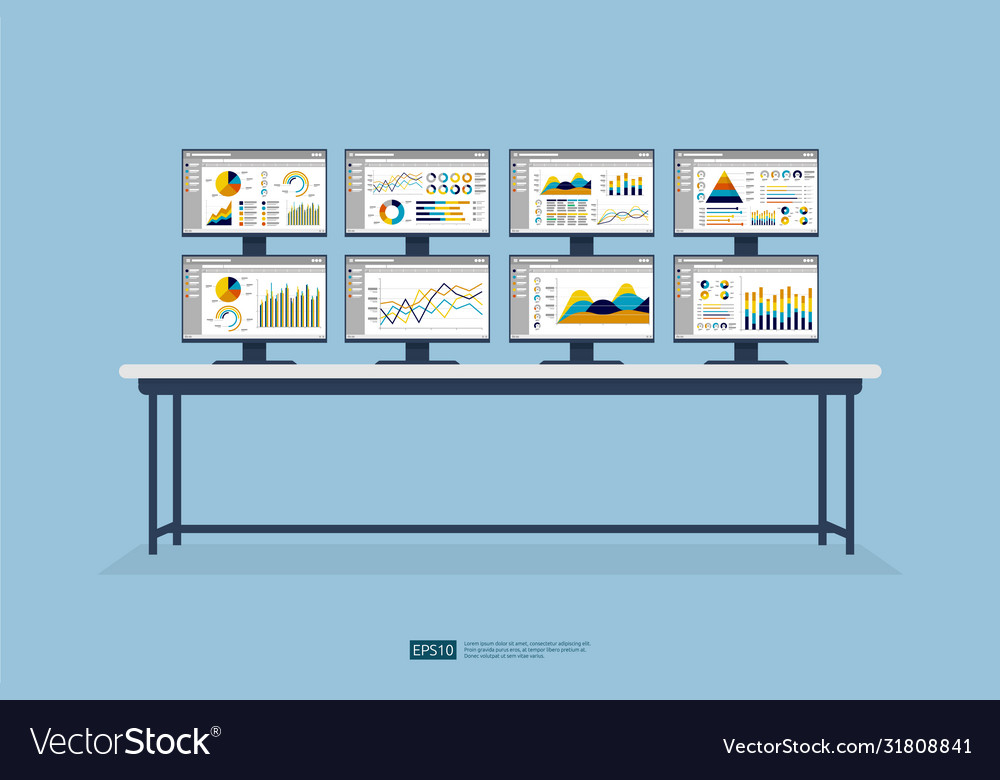 Stock market database information graph in data Vector Image