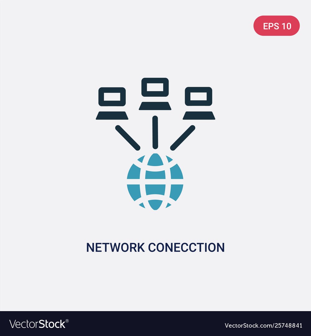 Two color network conecction icon from social Vector Image