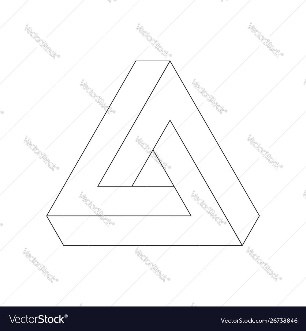 Abstract impossible triangle Royalty Free Vector Image