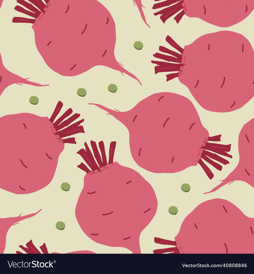 Beetroot vegetables seamless pattern vegetarian Vector Image