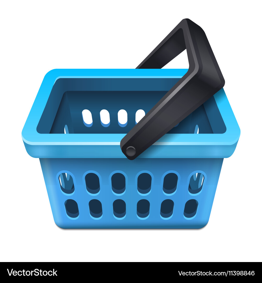 Blue shopping basket icon 10eps Royalty Free Vector Image